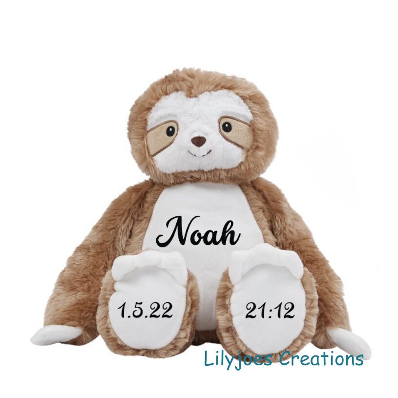 Personalised sloth teddy store